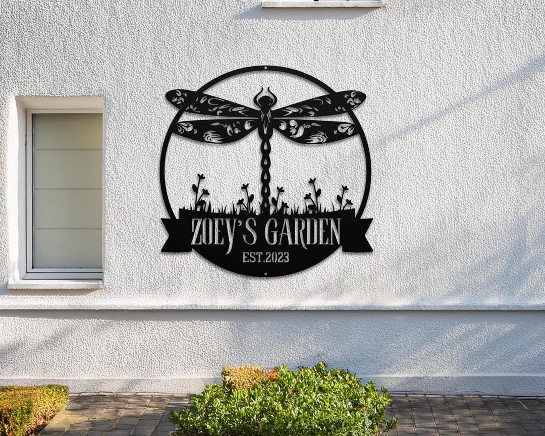 Personalized Dragonfly Monogram Sign - Metal Wall Art Décor for Your ...