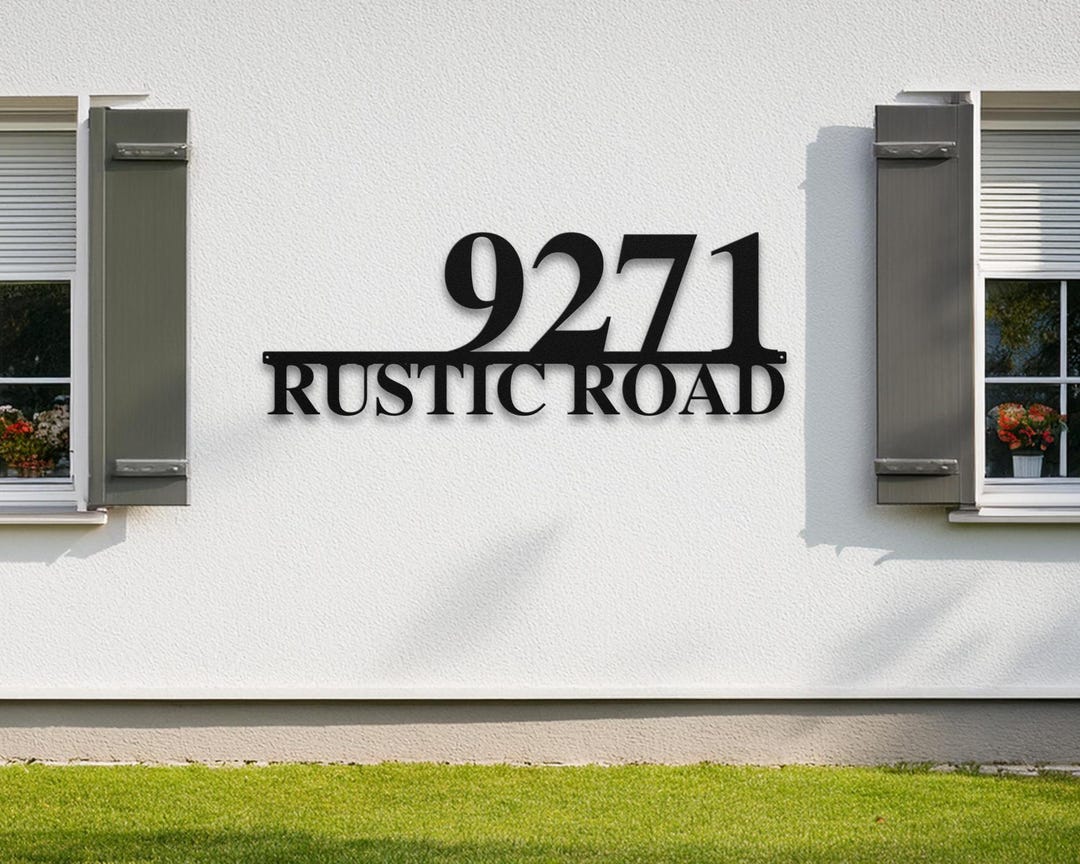 Metal Address Sign, House Number Sign, Address Plaque, Front Door Sign ...