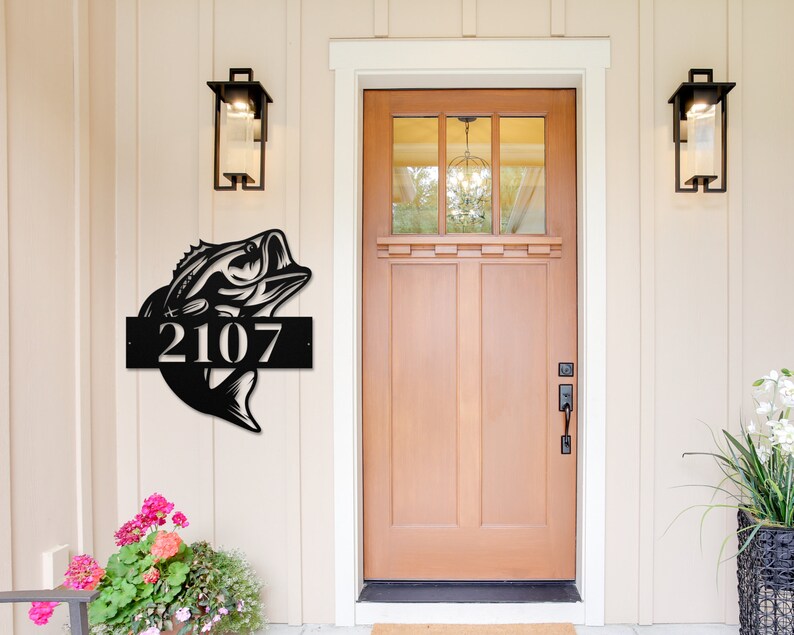 Bass Fish Address Sign, Metal House Number Plaque, New Home Gift - Etsy