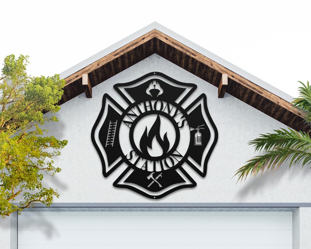 Personalized Firefighter Gift - Custom Fire Station Metal Sign for Fire ...