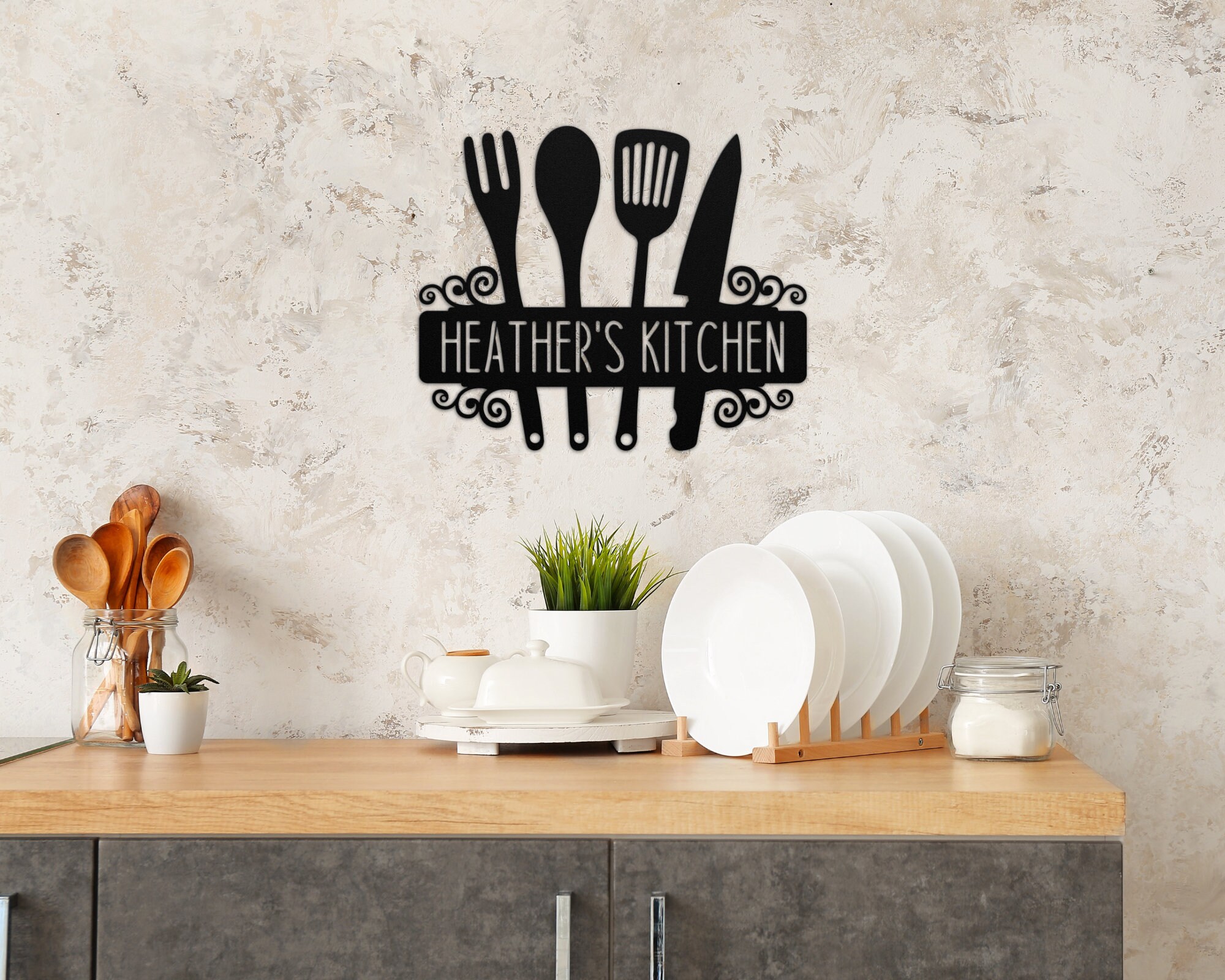 Custom Kitchen Metal Sign Personalized Chef Sign Kitchen - Etsy