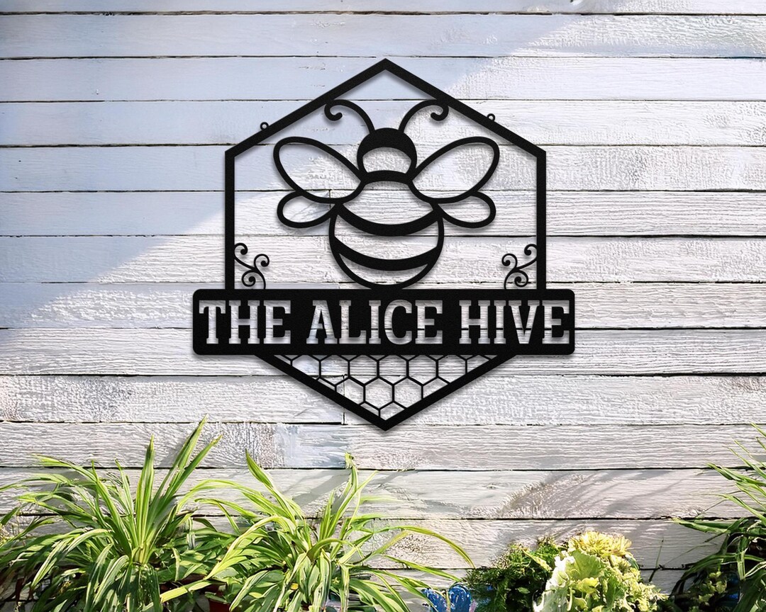 Personalized Bumble Bee Metal Sign: Honeycomb Beehive Decor - Etsy