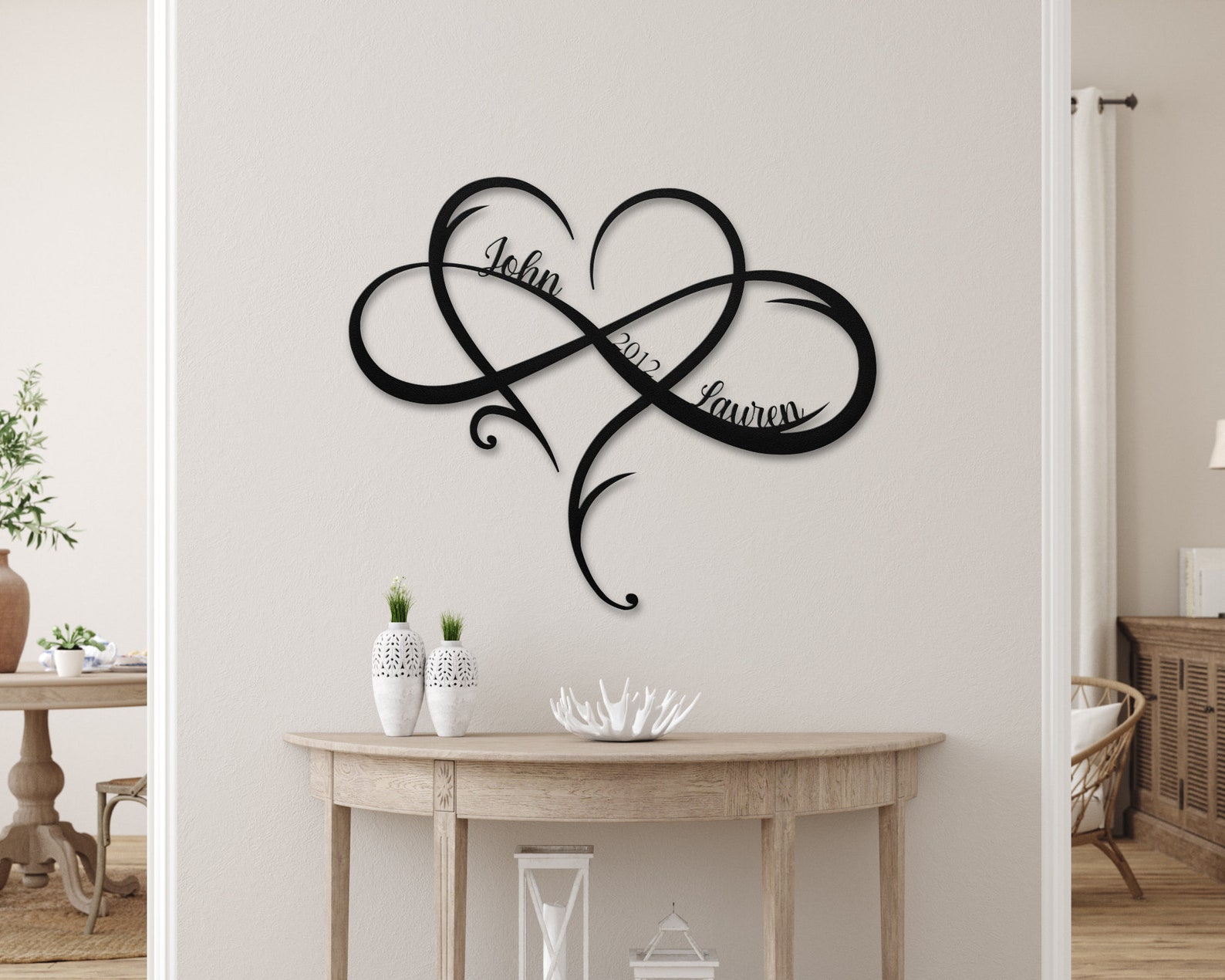 Personalized Infinity Metal Sign: Couple Name, Family Established Decor ...