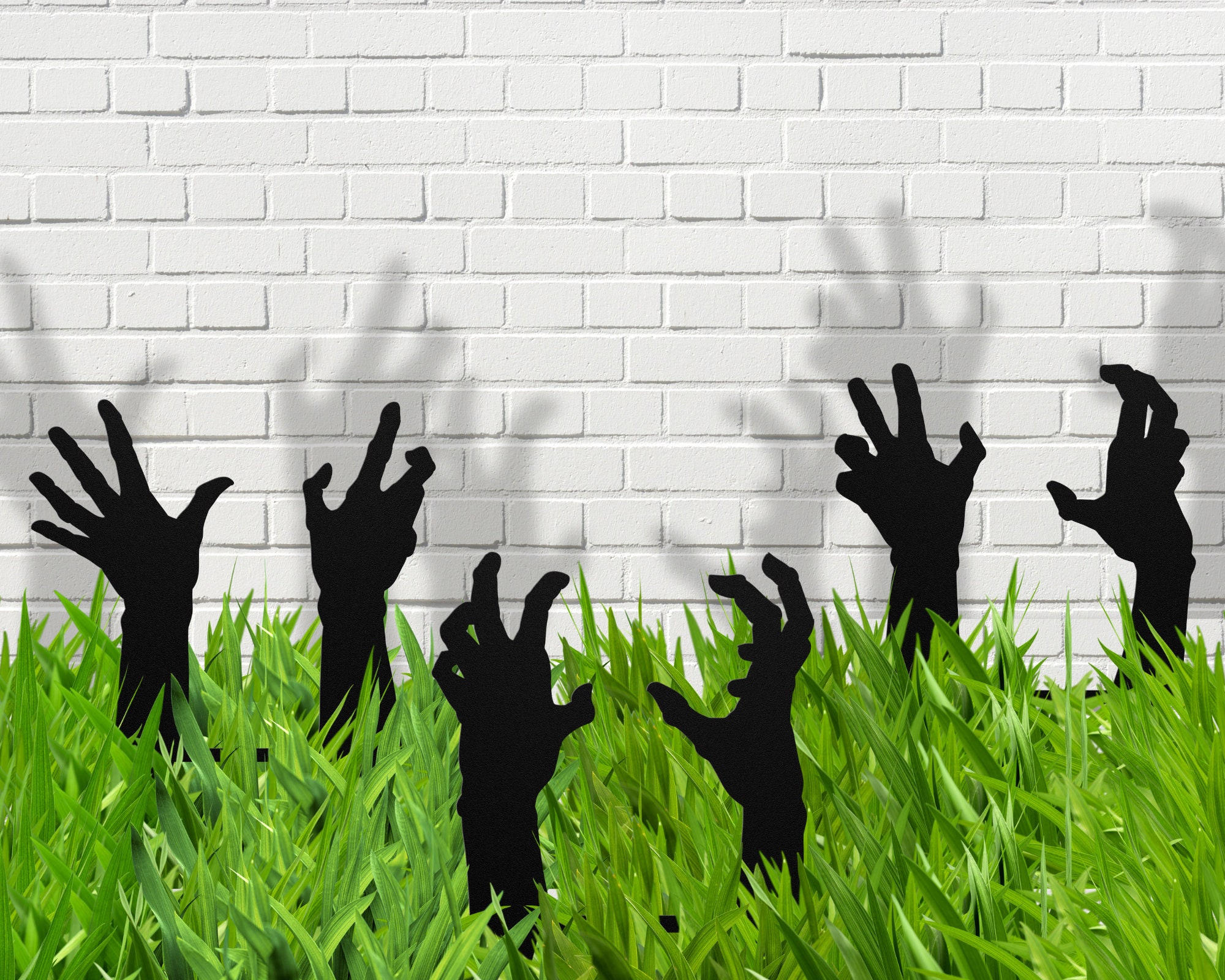 Zombie Hands Reaching Up Black And White