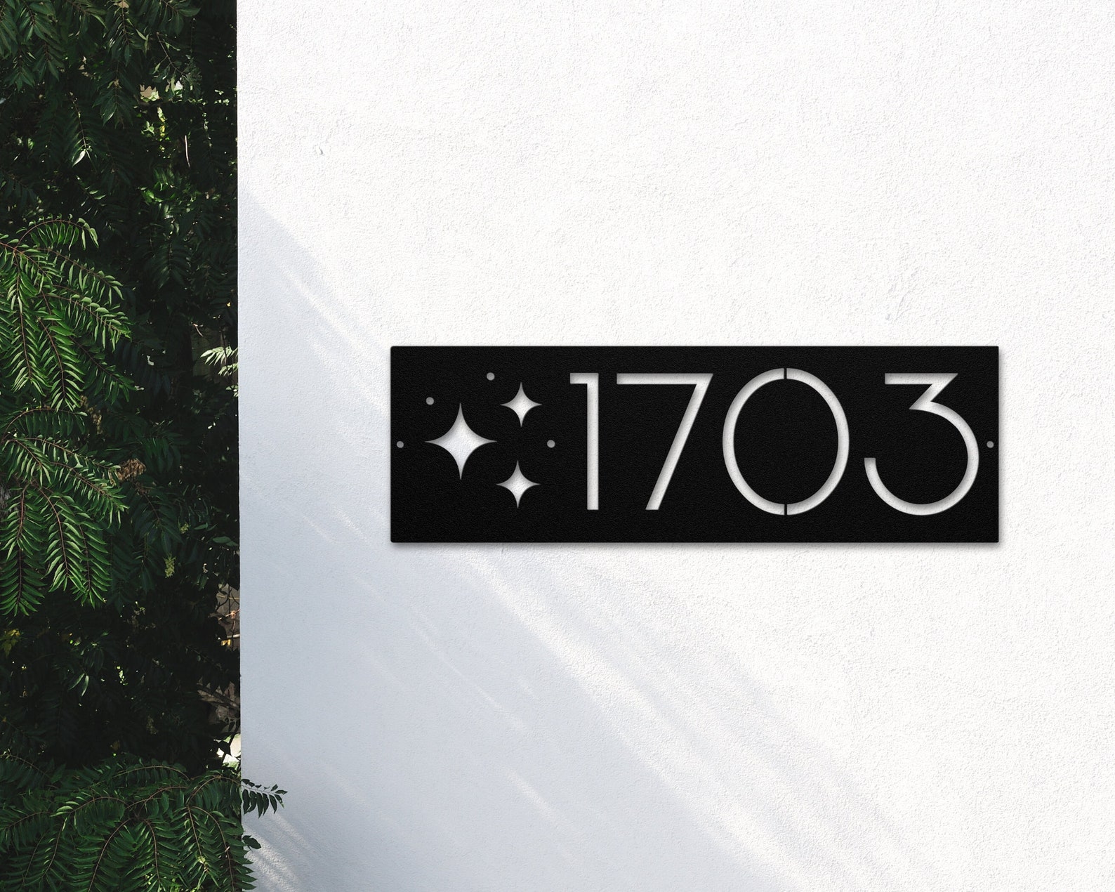 Mid Century Modern Metal Address Sign, Stars Design - Etsy