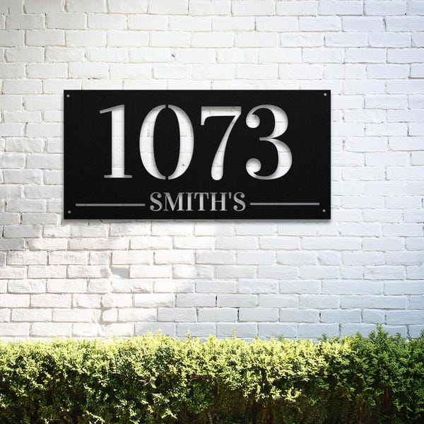 Metal House Number Sign - Etsy