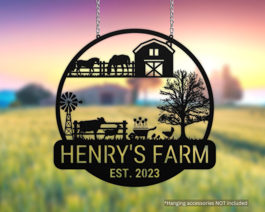 Custom Farm Sign, Metal Barn Sign, Ranch Sign, Outdoor Farm Decor, Farm ...