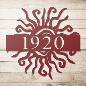 Wacky Sun Metal Address Sign, House Number Sign, Outdoor Sun Sign ...