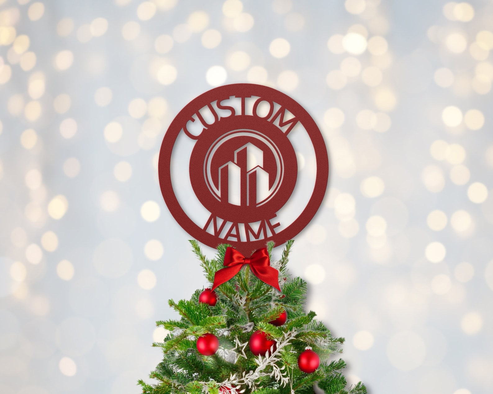 Custom Logo Christmas Tree Topper: Personalized Holiday Decor, Create ...