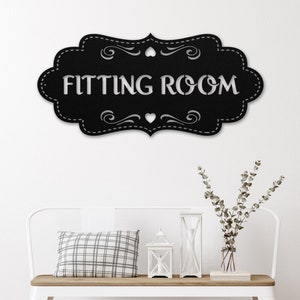 Fitting Room Metal Sign - Retro Boutique Retail Clothing Store Signage ...