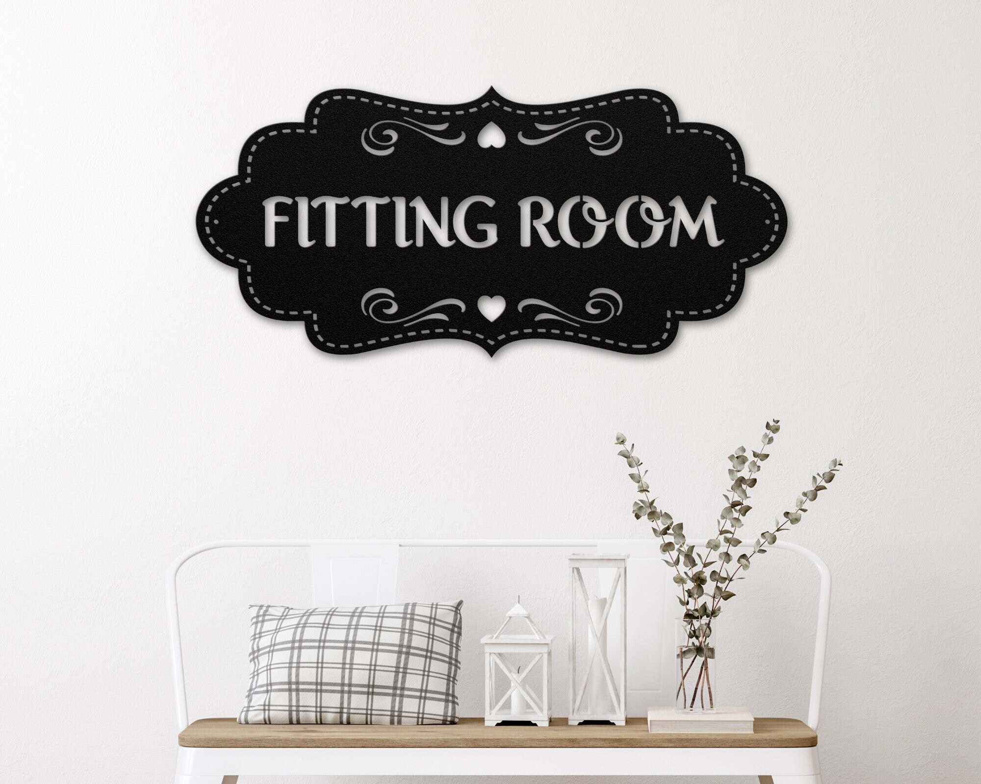 Fitting Room Metal Sign - Retro Boutique Retail Clothing Store Signage ...