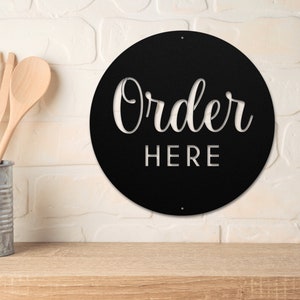Pick up Here Order Here Business Sign, Custom Coffee Shop Restaurant ...