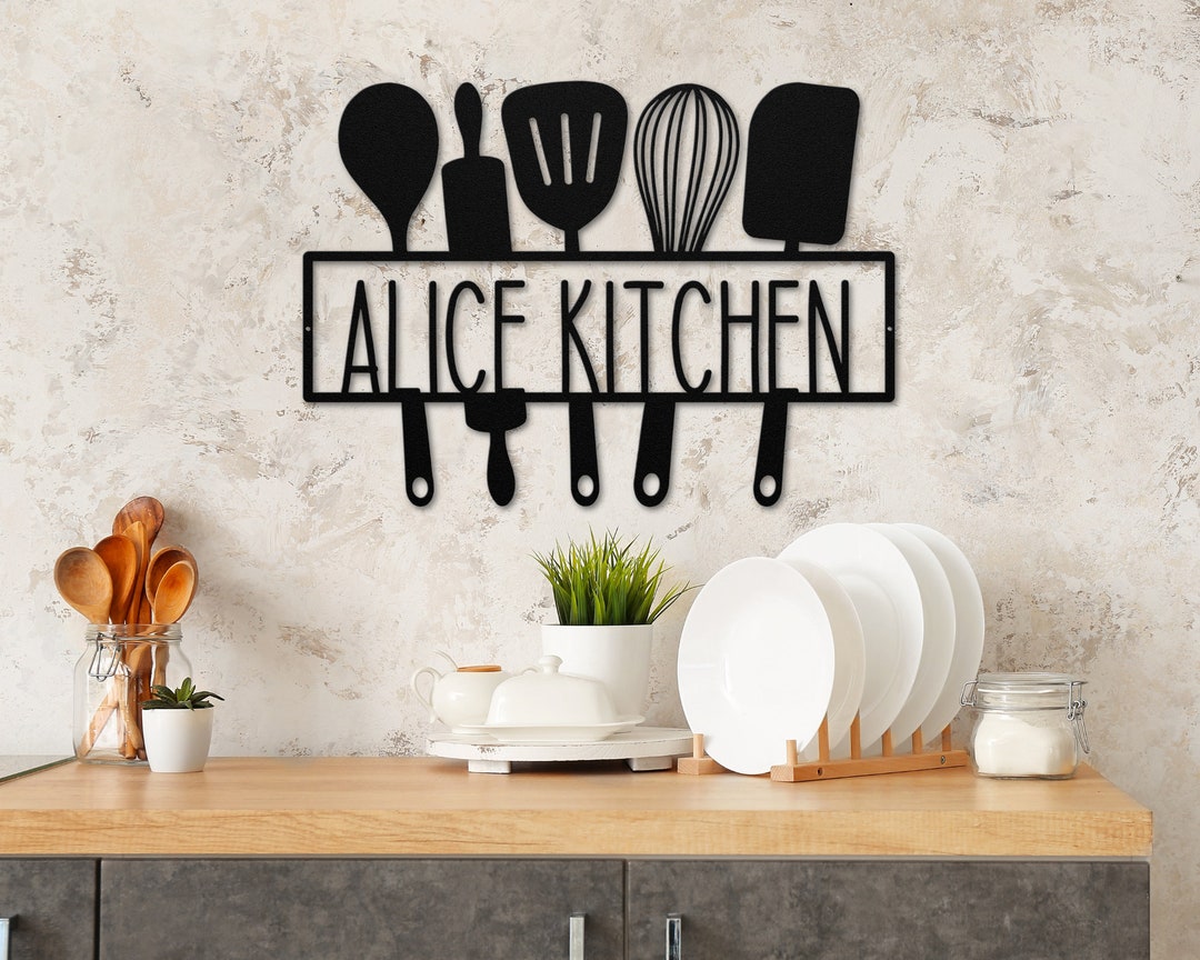 Large Custom Kitchen Sign, Chef Metal Sign, Kitchen Wall Decor ...