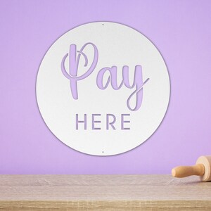 Pay Here Metal Sign Business Sign, Custom Coffee Shop Restaurant Sign ...