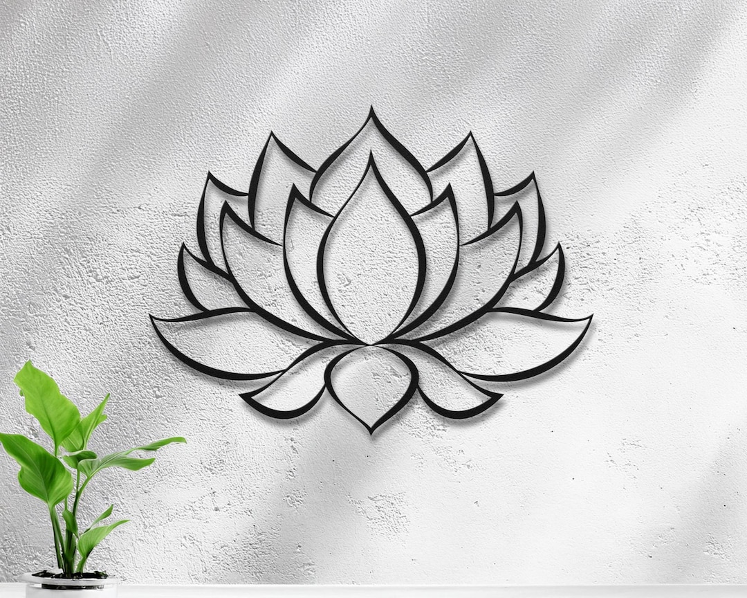 Lotus Metal Wall Art, Lotus Flower Sign, Zen Wall Art, Yoga Wall Decor ...