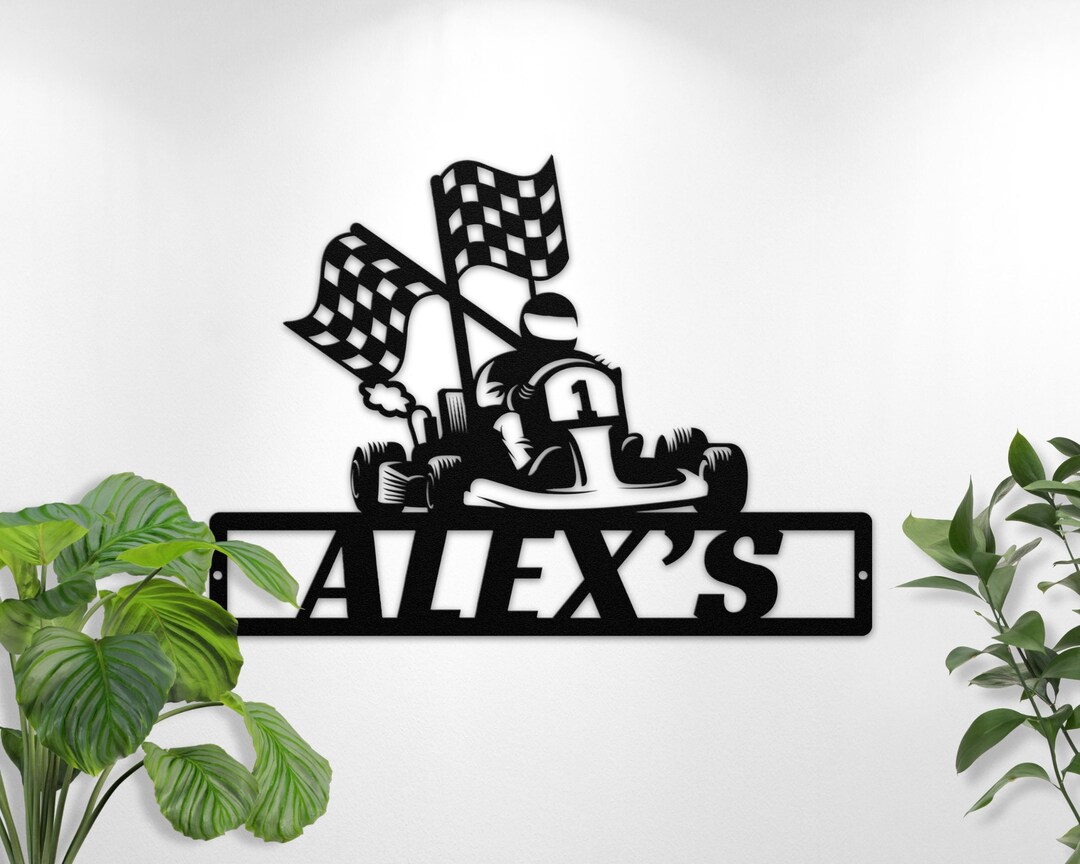 Race Car Metal Sign With Custom Name, Dirt Track Racing Sign, Race ...