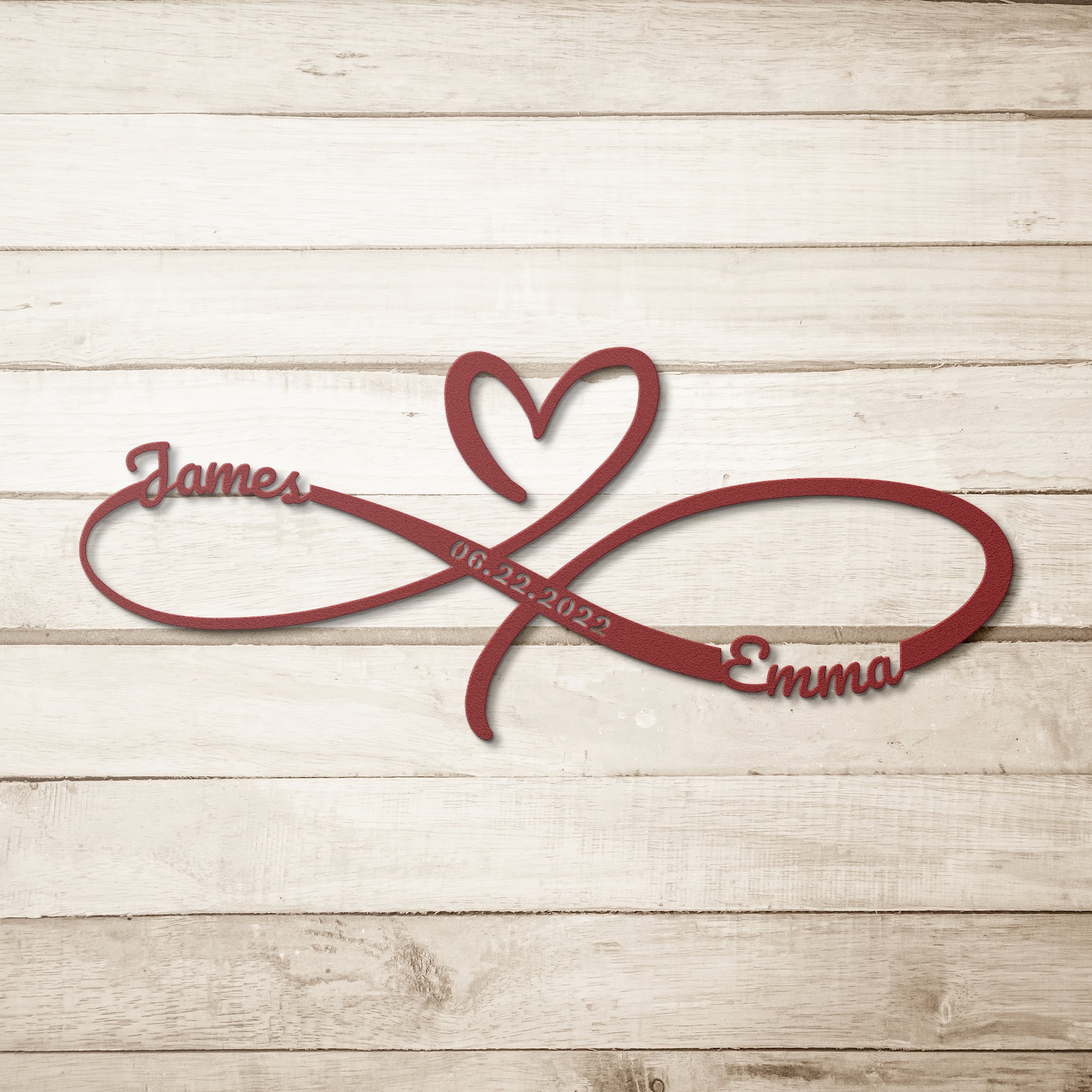 Infinity Metal Sign Couple Name Heart Sign Custom Wedding - Etsy