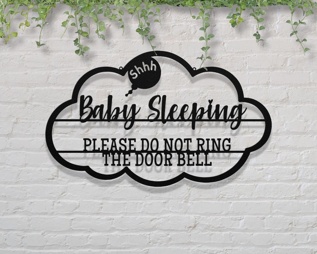 Baby Sleeping Metal Sign, Please Do Not Knock, Do Not Ring the Door ...