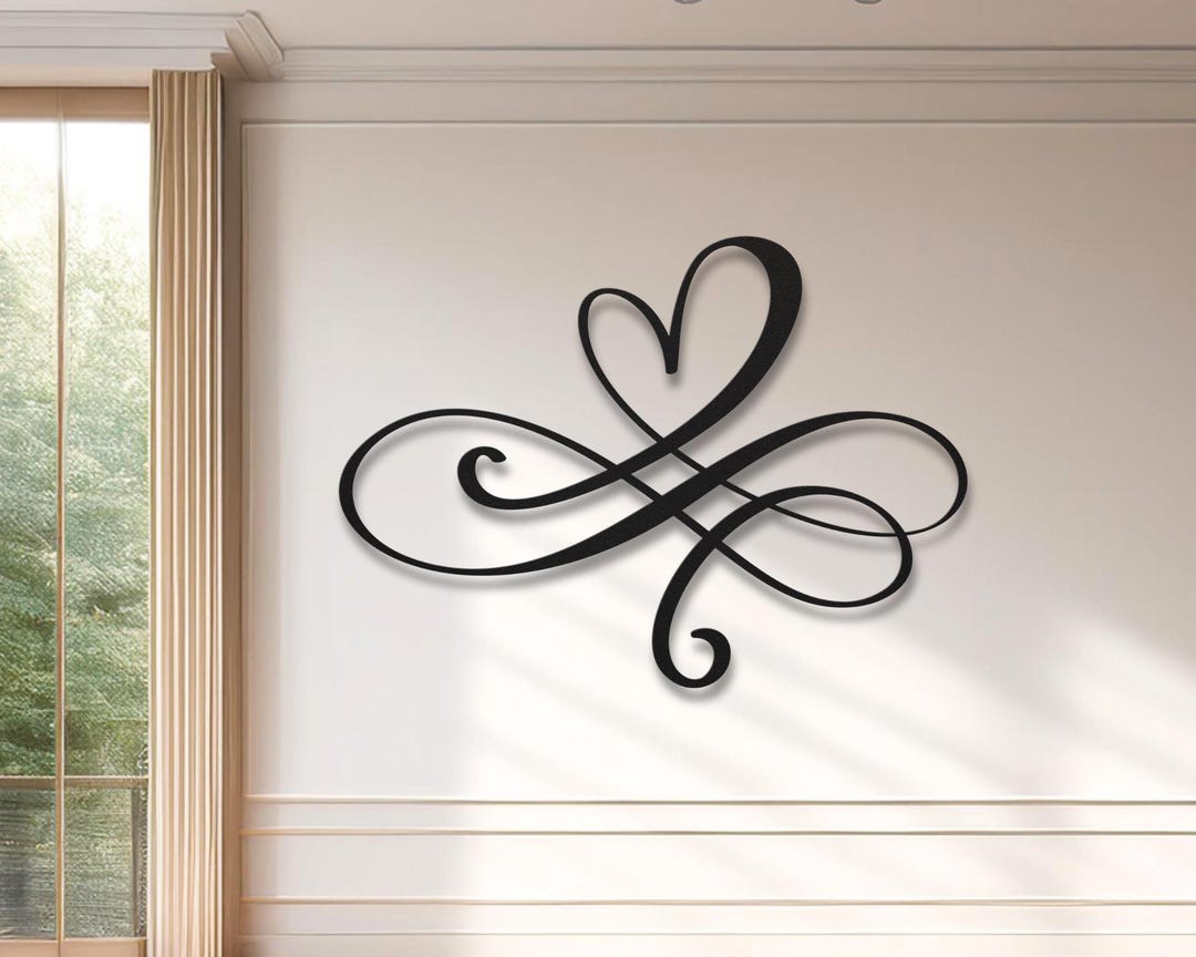 Infinity Heart Sign, Metal Heart Wall Art, Wedding Gift, Newlywed Gift ...