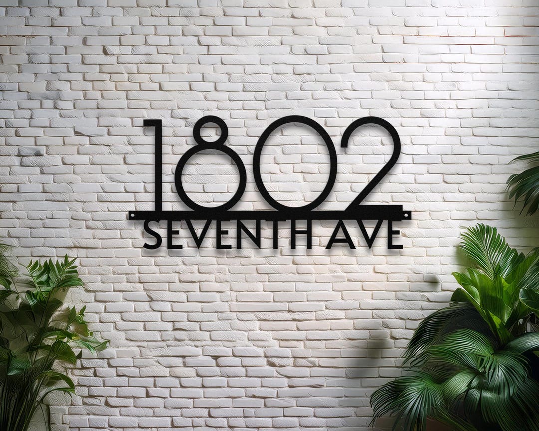 Mid Century Address Sign, House Number Sign, Modern Address Plaque ...