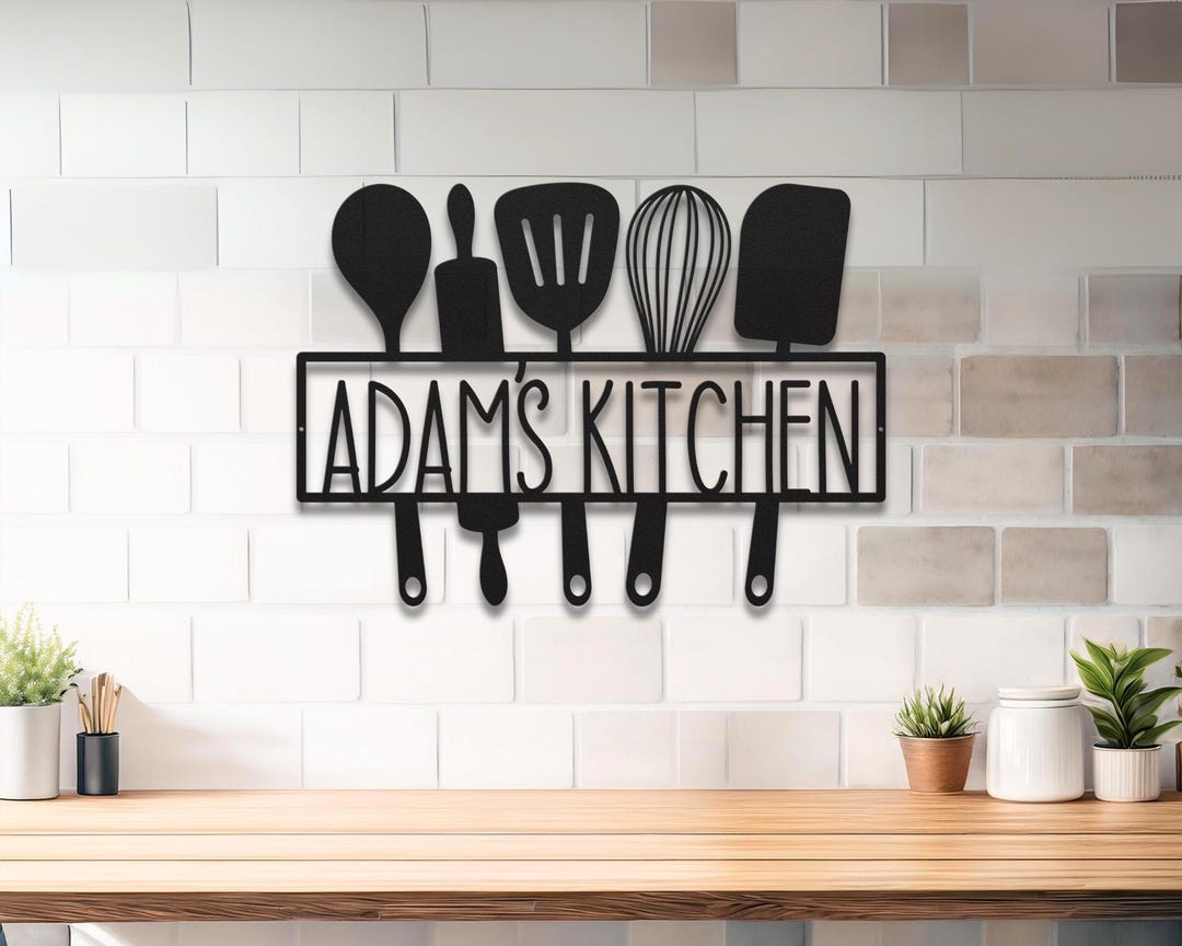 Large Custom Kitchen Sign, Chef Metal Sign, Kitchen Wall Decor ...