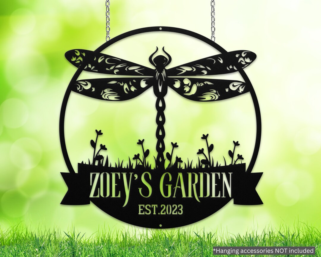 Personalized Dragonfly Monogram Sign Metal Wall Art Décor for Your ...