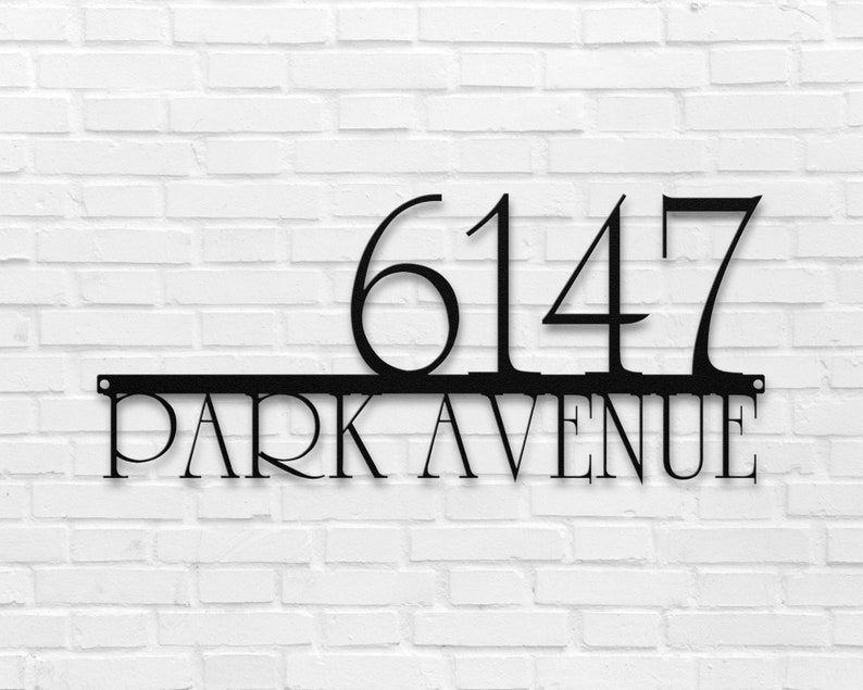 Modern Metal House Number Address Sign - Custom Street Sign for a ...
