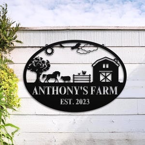 Custom Farm Sign, Metal Barn Sign, Ranch Sign, Outdoor Farm Sign, Man ...