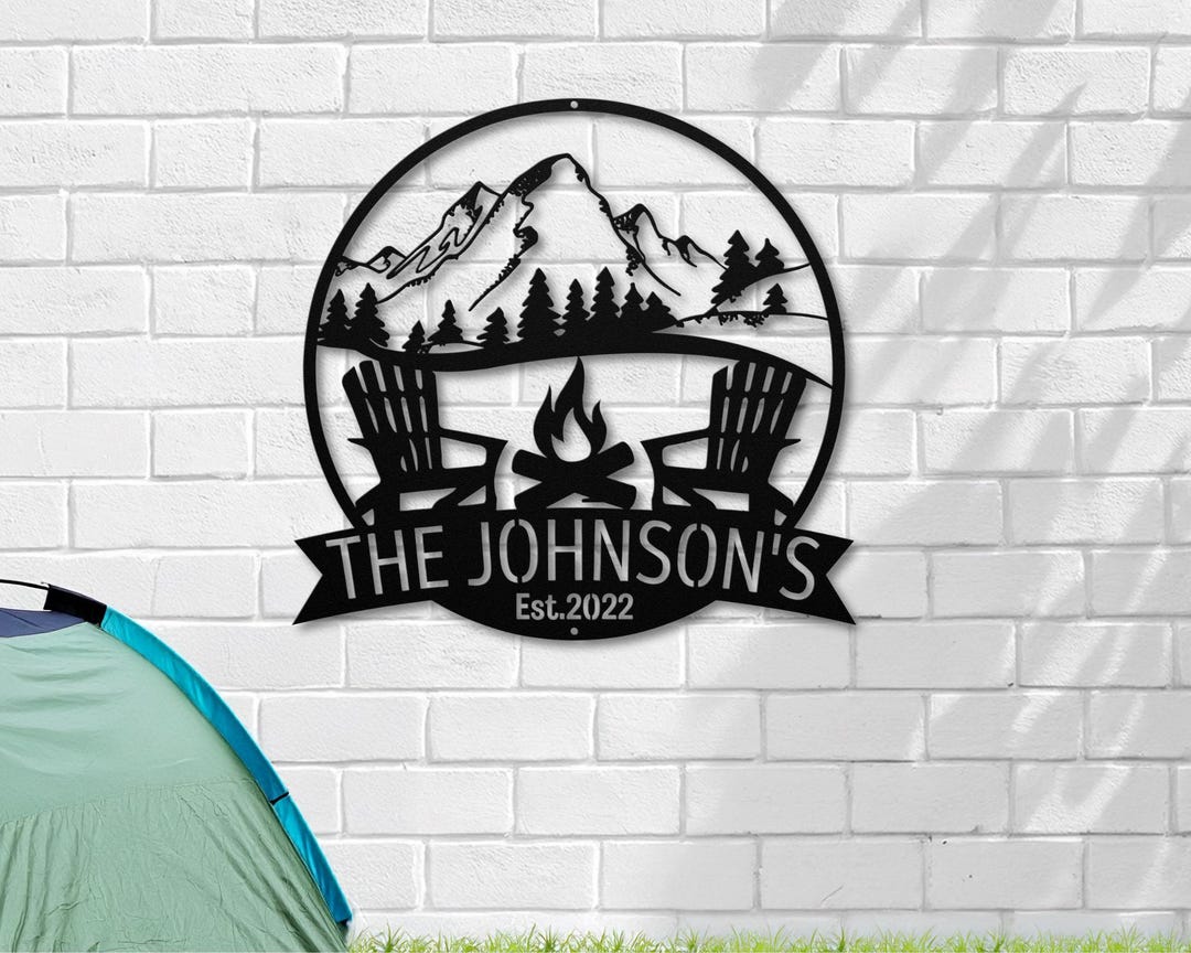 Custom Metal Campfire Sign - Personalized Camping Gifts for Outdoor ...