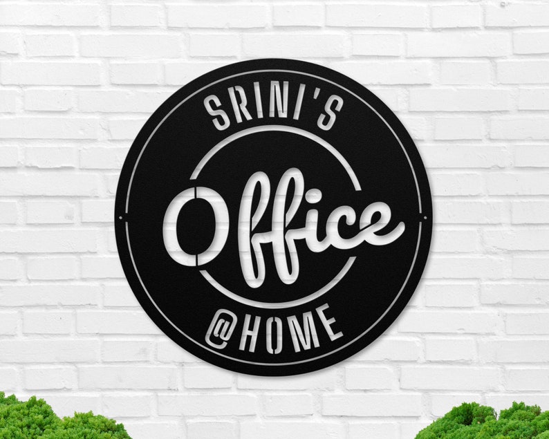 Custom Metal Home Office Sign, Personalized Wall Decor - Etsy