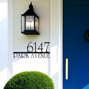 Modern Metal House Number Address Sign - Custom Street Sign for a ...