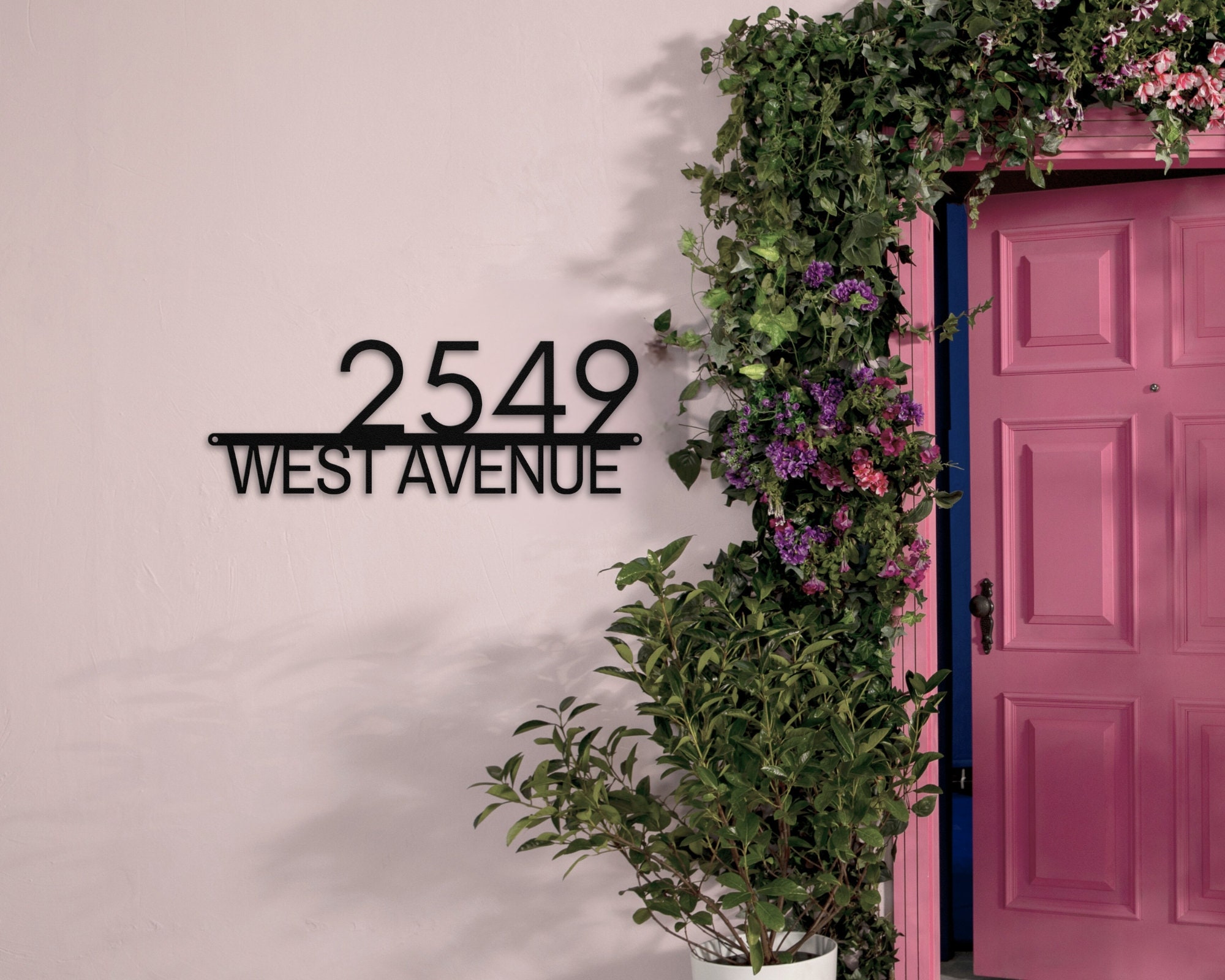 Mid Century Modern Metal Address Sign: Outdoor House Numbers, Outdoor ...