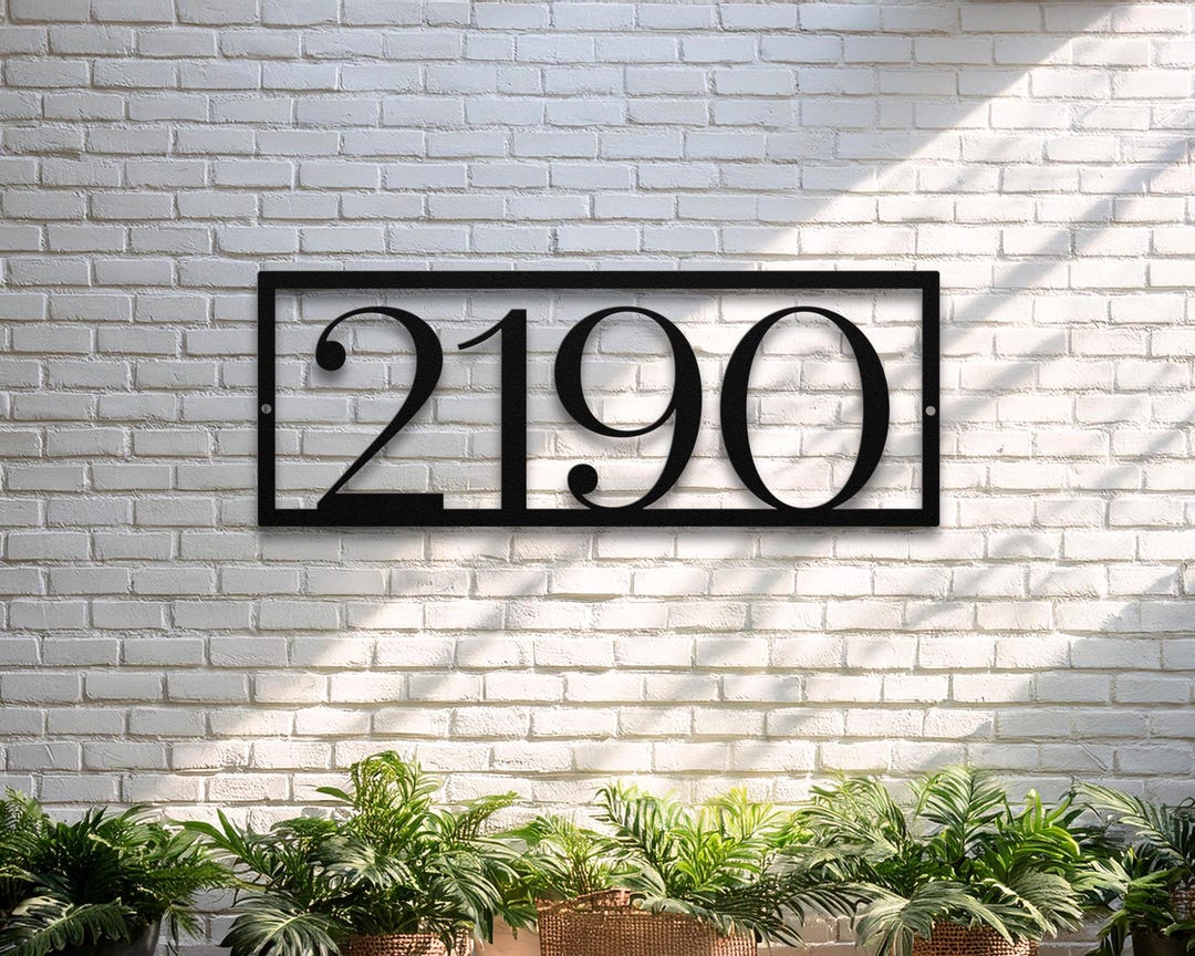 House Number Sign, Metal Address Sign, Address Plaque, Door Number Sign ...