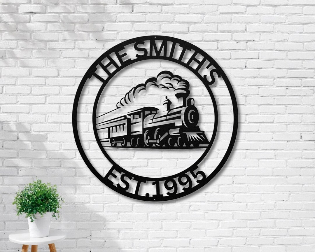 Custom Train Sign, Railroad Signs, Metal Wall Art, Train Decor, Train ...
