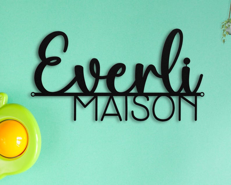 Birth Name Metal Sign, Baby Name Plate, Nursery Room Decor, Newborn ...
