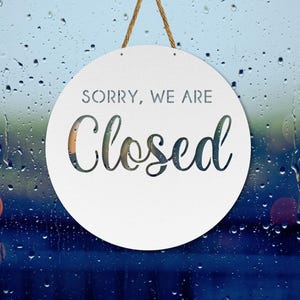 Closed Metal Sign, Open Close Door Hanging for Business, Storefront ...
