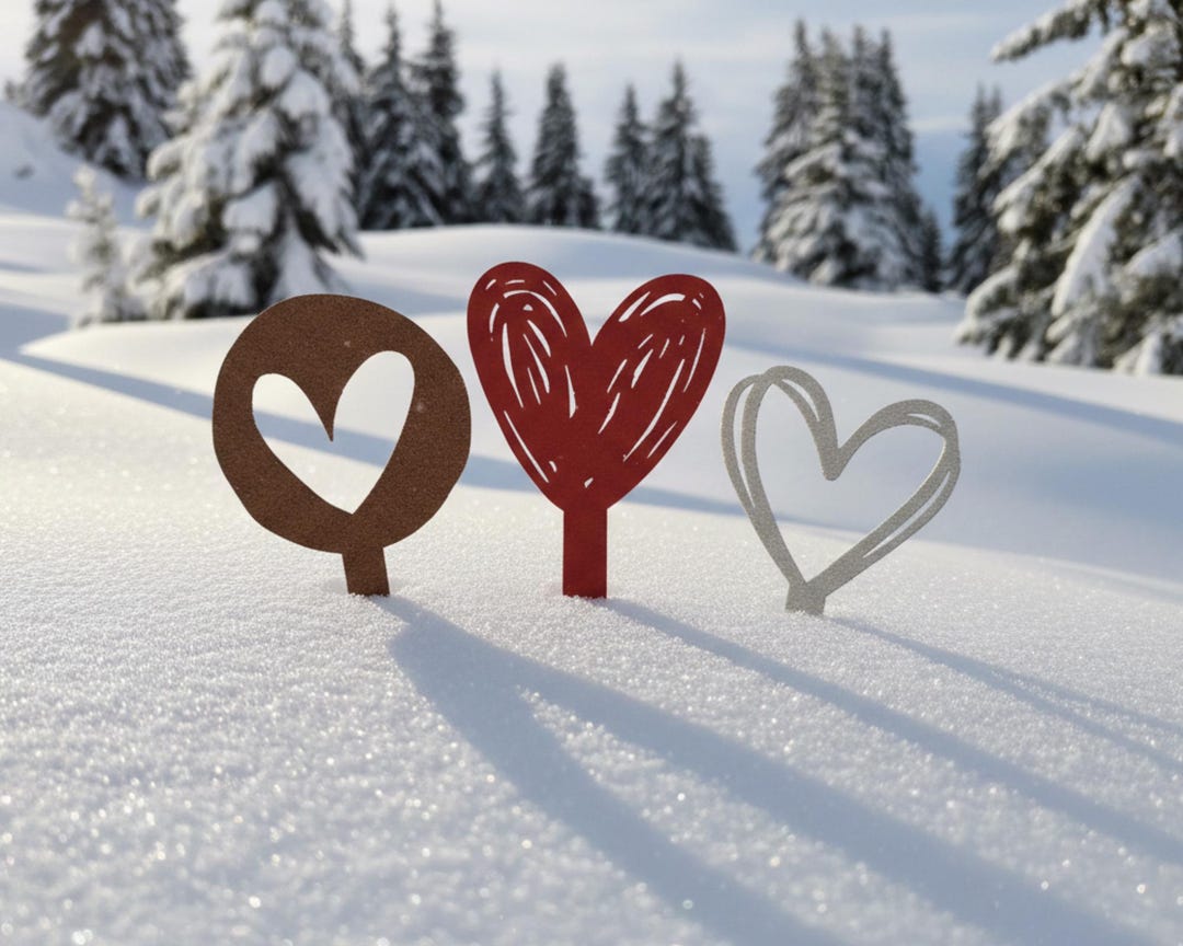 Metal Heart Yard Art Romantic Valentine's Day Garden Stakes for Lawn ...