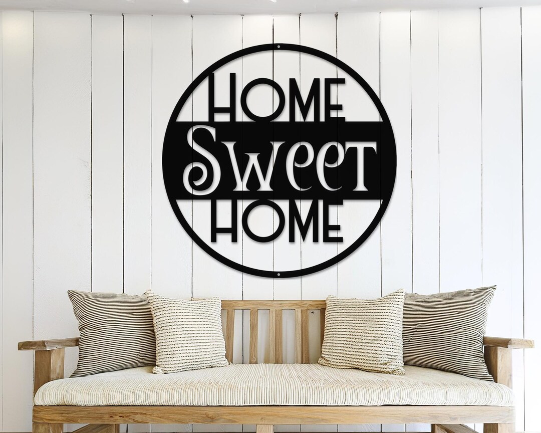 Home Sweet Home Metal Sign: Front Door Decor, Foyer Wall Art - Etsy