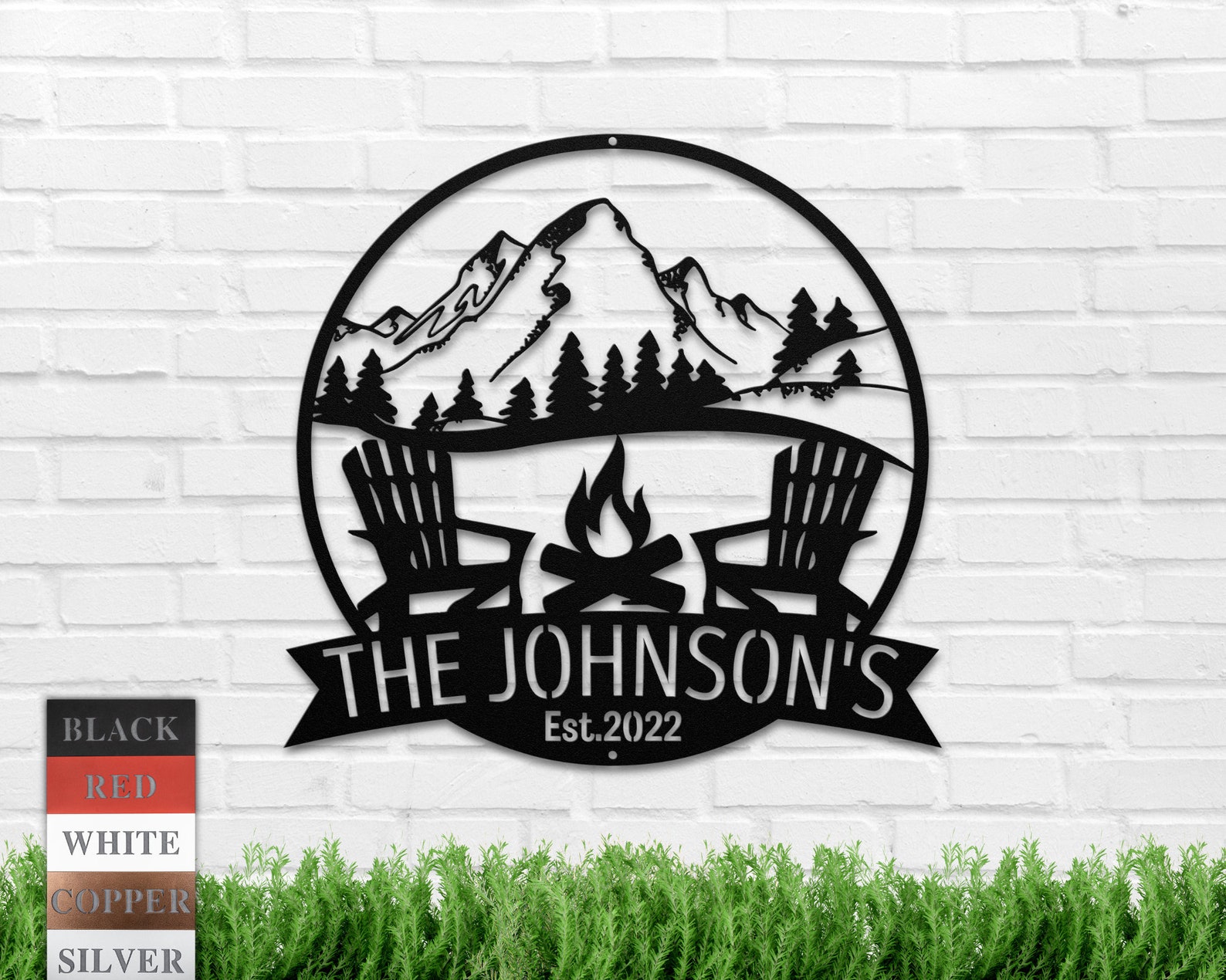 Custom Metal Campfire Sign - Personalized Camping Gifts for Outdoor ...