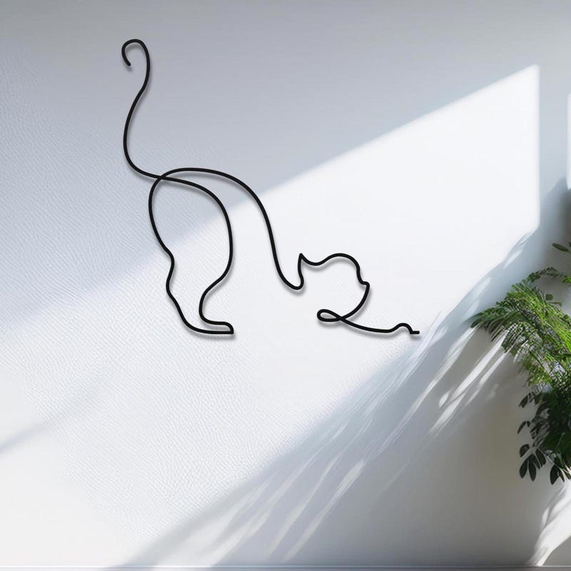 Cat Line Art - Etsy