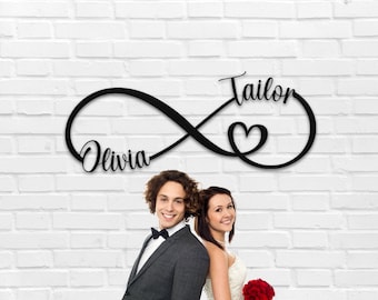 Custom Infinity Symbol Love Metal Sign With Heart and - Etsy