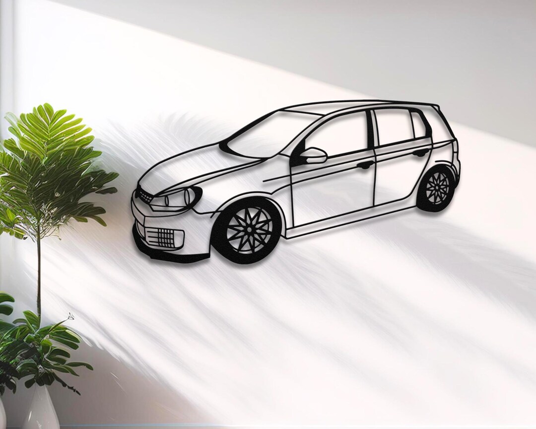 Custom Metal Car Silhouette Wall Line Art: Personalized Auto Decor ...