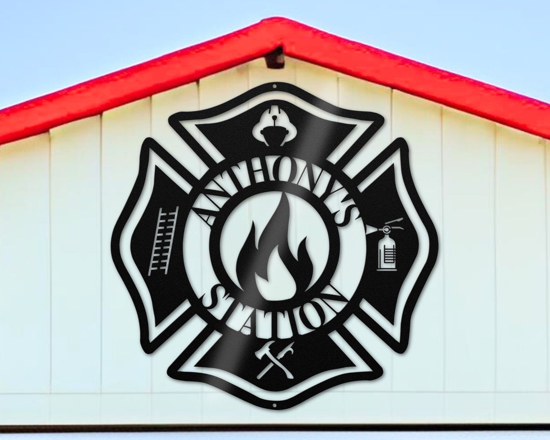Personalized Firefighter Gift Custom Fire Station Metal Sign for Fire ...