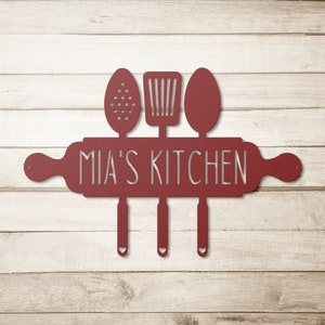 Custom Metal Kitchen Sign, Name Kitchen Sign, Bakery Sign, Rustic ...
