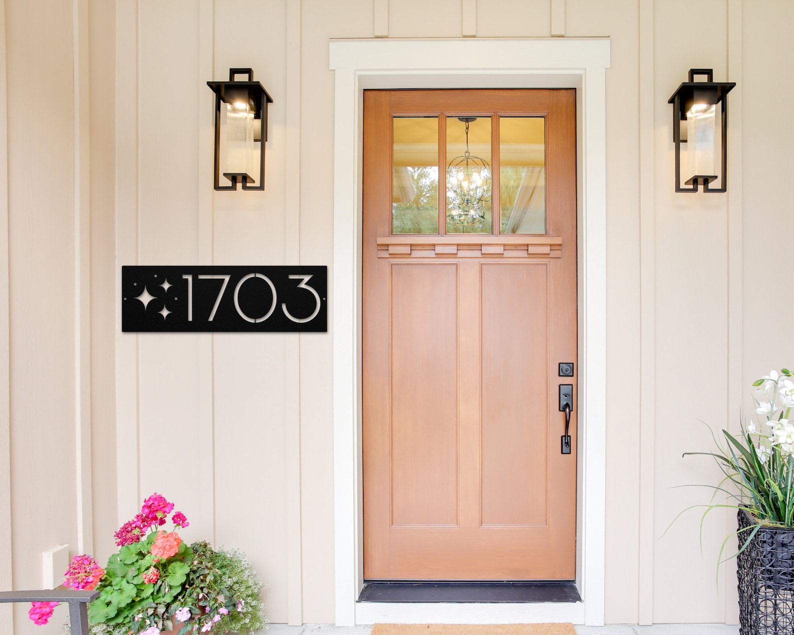 Mid Century Modern Metal Address Sign, Stars Design - Etsy