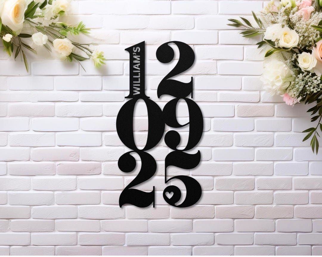 Personalized Wedding Date Sign, Metal Marriage Date Decor, Unique ...