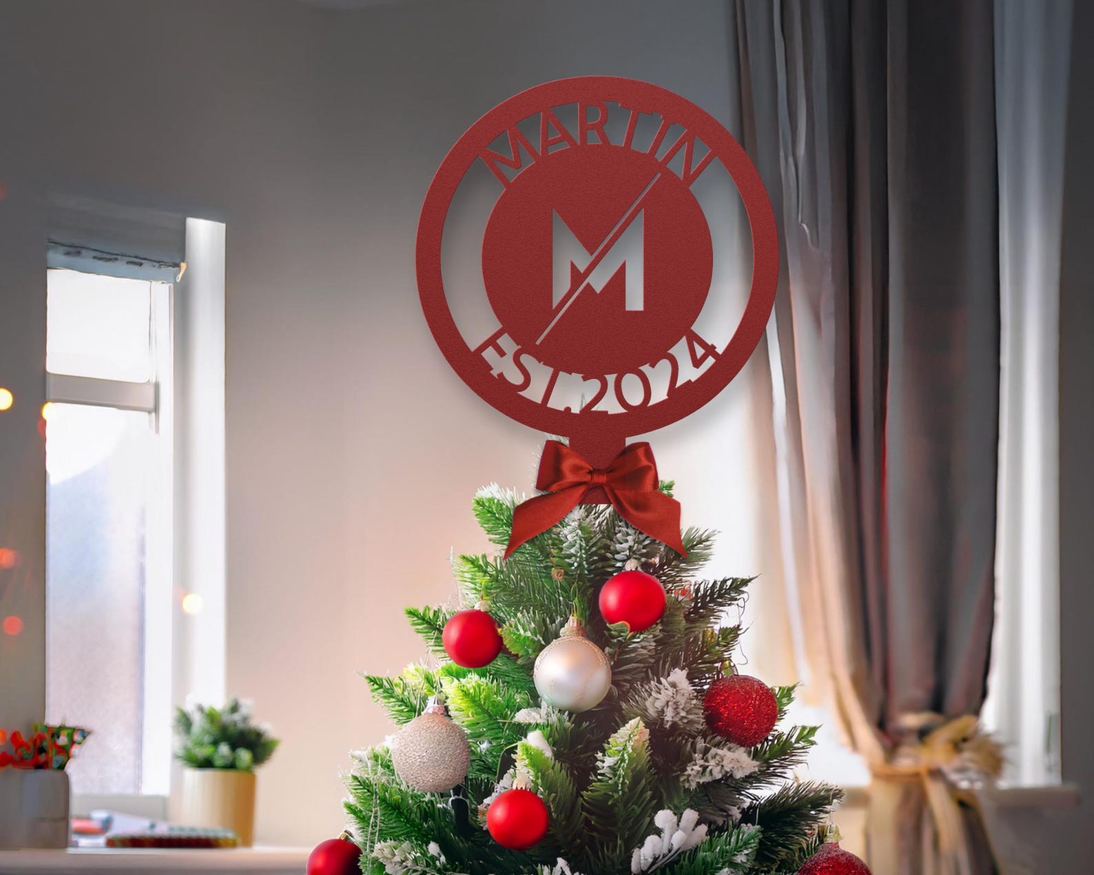 Custom Business Logo Christmas Tree Topper: Personalized Xmas ...