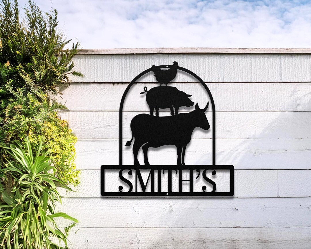 Farm Animal Stack Metal Sign: Country Kitchen Wall Decor - Etsy