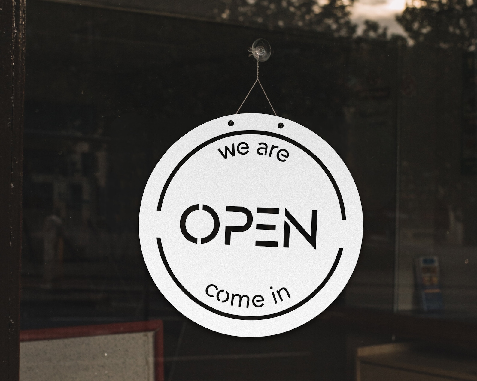 We're Open Metal Sign for Boutique or Café Decor -minimal Storefront ...