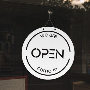 We're Open Metal Sign for Boutique or Café Decor -minimal Storefront ...